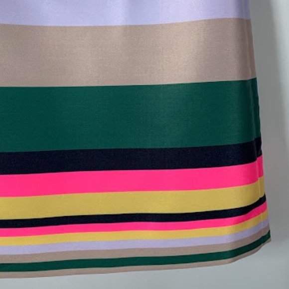 J. Crew | Skirts | J Crew Color Block Horizontal Stripe Satin Skirt ...